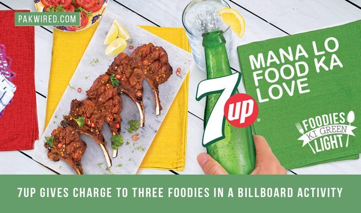 7Up gives charge to three foodies in a billboard activity